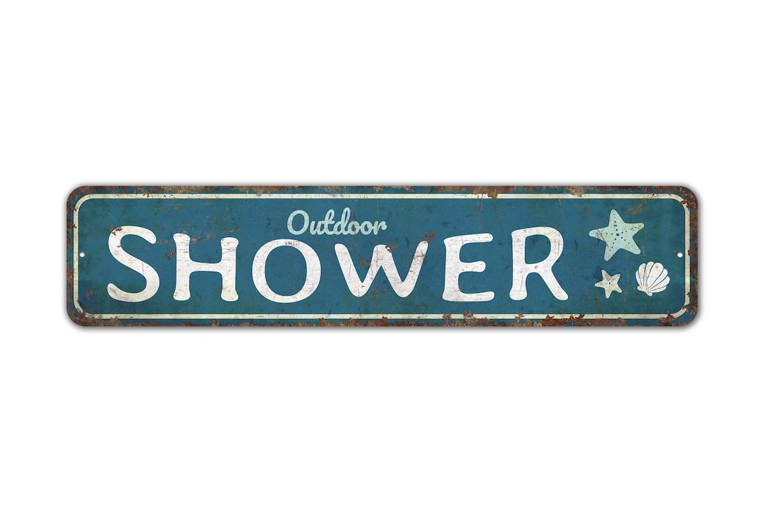 Outdoor Shower - Outdoor Shower Sign - Beach House Sign - Beach Sign ...