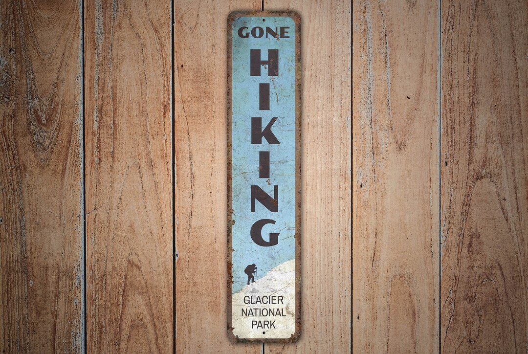 Gone Hiking - Gone Hiking Sign - Gone Hiking Decor - Vertical Hiking ...