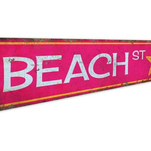 Beach Street Sign - Street Name Decor - Street Name Sign - Vintage ...