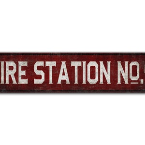 Fire Station Sign - Custom Fire Station - Vintage Style Sign - Fire ...