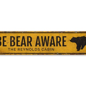 Beware of Bears - Vintage Style Sign - Custom Alert Sign - Bear Caution ...