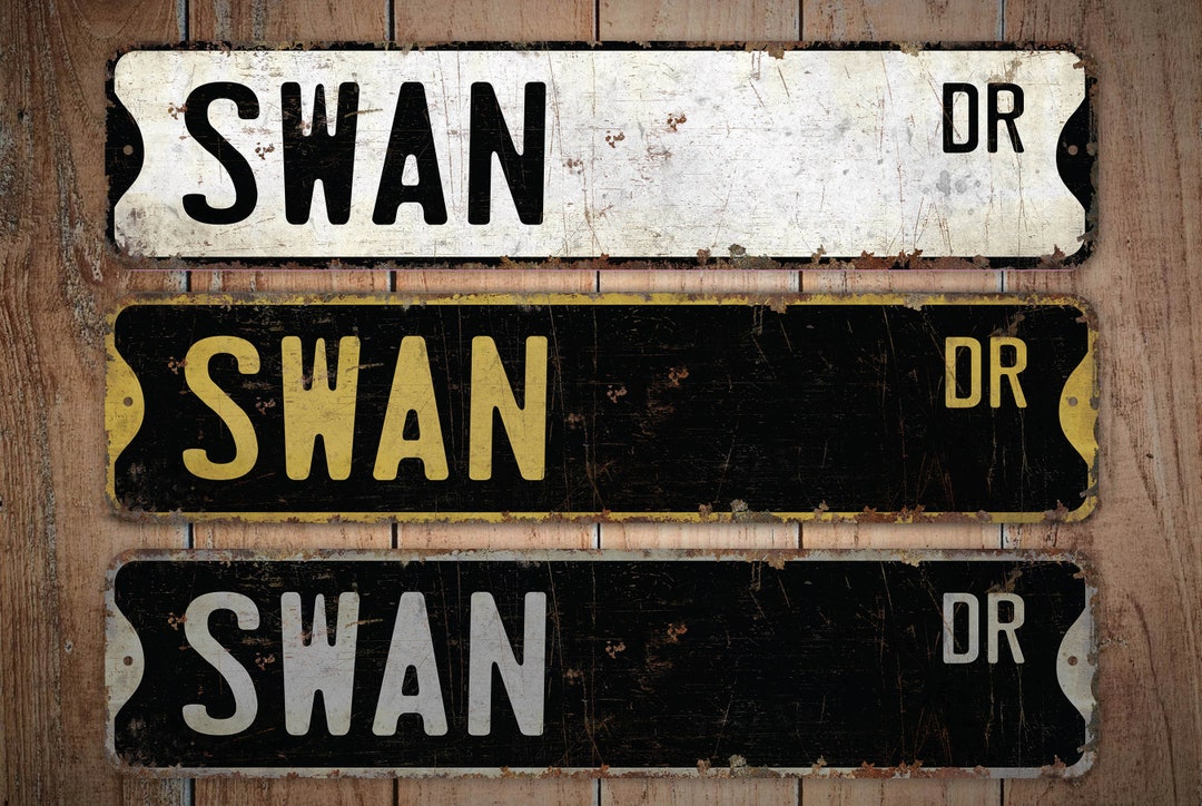 Swan Swan Sign Swan Decor Swan Lover Gift Custom Street Sign Premium ...