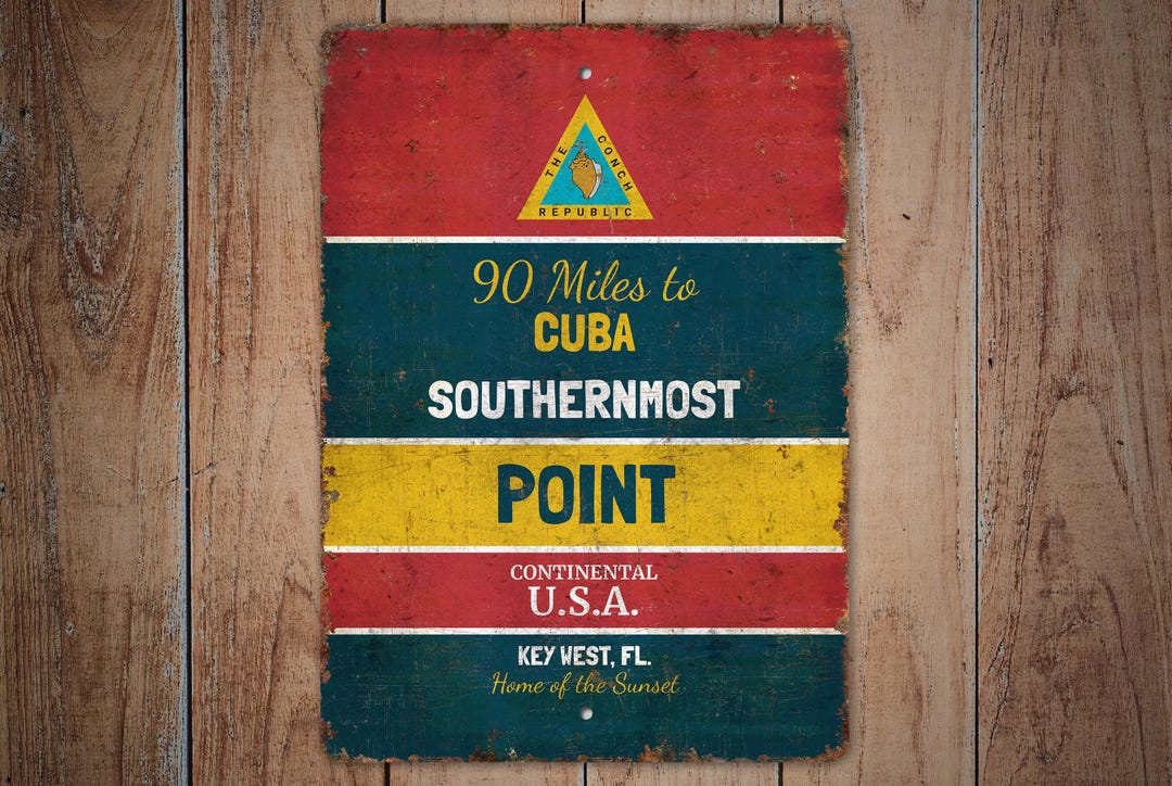 Southernmost Point - Key West Sign - Florida Beach Sign - Sun Set Beach ...