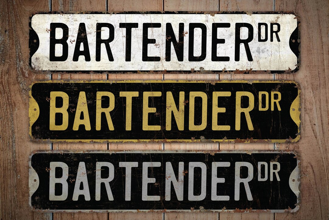 Bartender - Bartender Sign - Bartender Decor - Vintage Style Sign ...