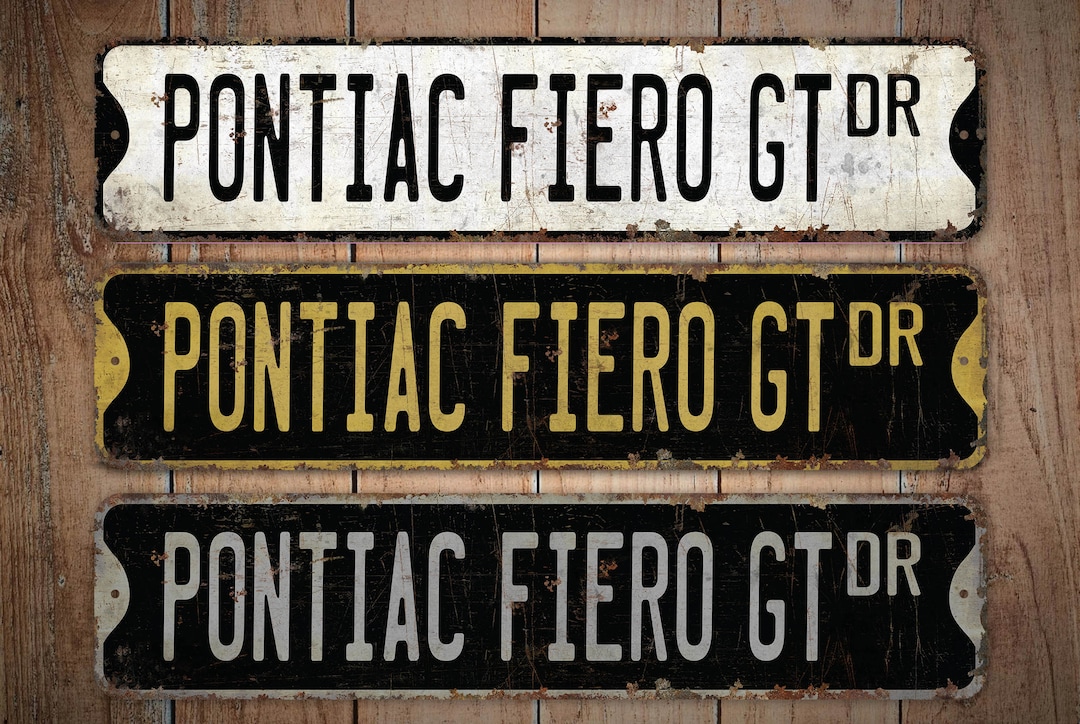 Pontiac Fiero GT Sign - Pontiac Fiero GT Decor - Vintage Car Sign ...