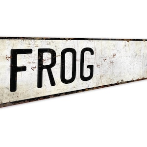 Frog - Frog Sign - Frog Decor - Vintage Style Sign - Custom Street Sign ...