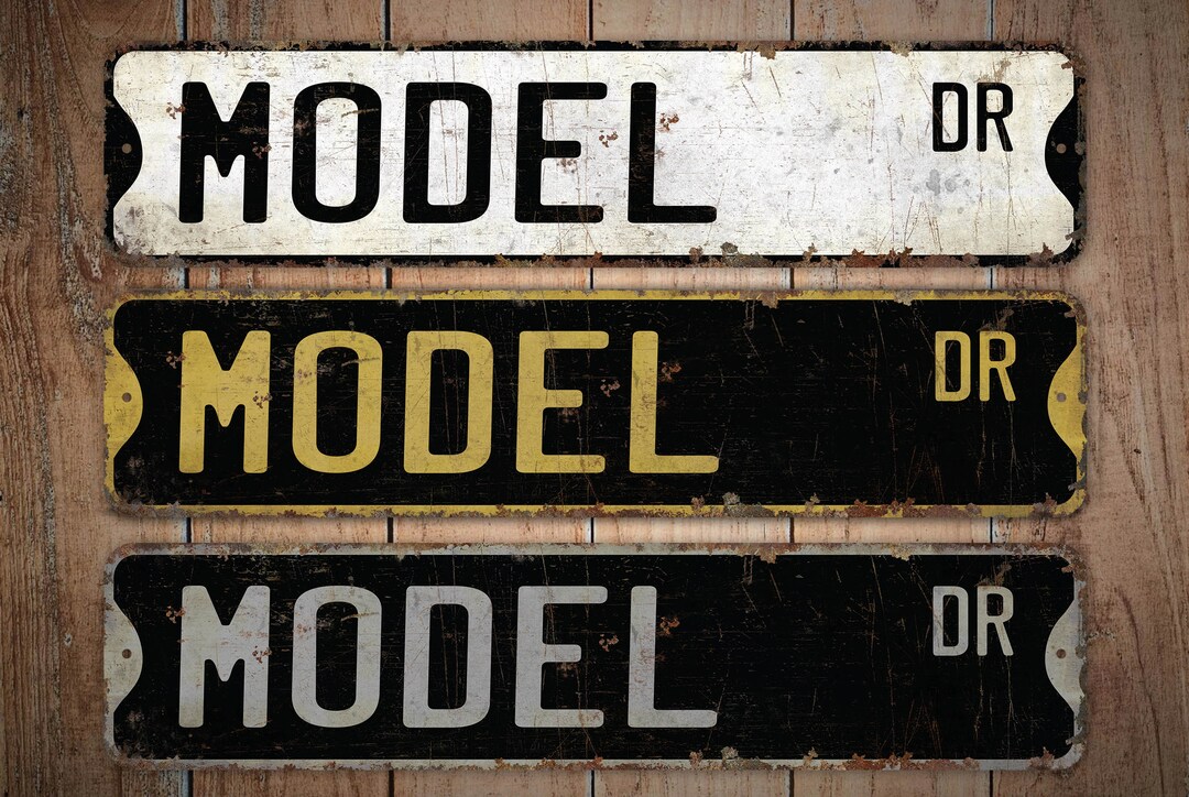 Model - Model Sign - Model Decor - Vintage Style Sign - Custom Street ...
