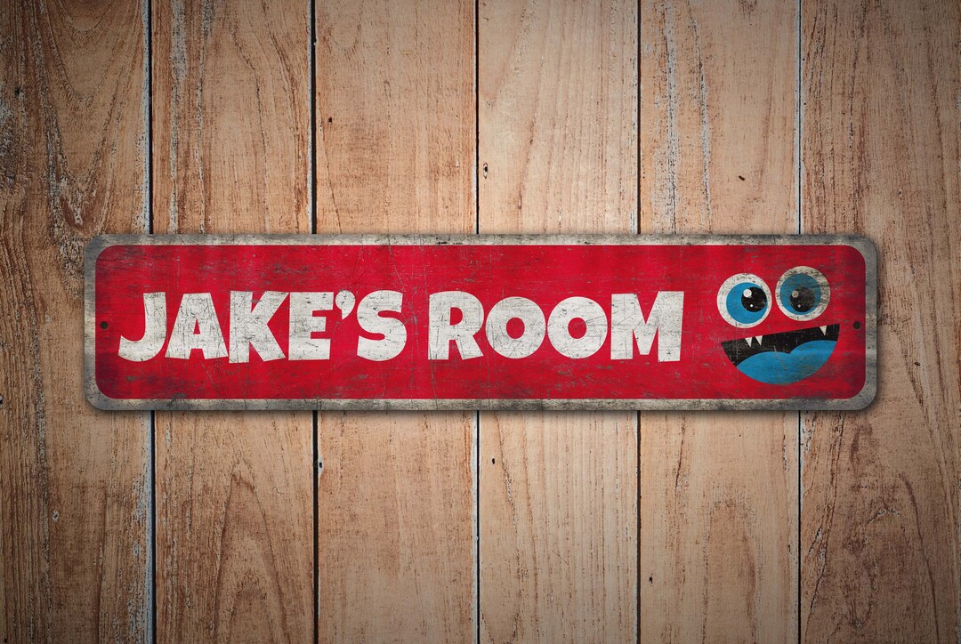 Monster Room Sign - Vintage Style Sign - Monster Room Decor - Kids Room ...