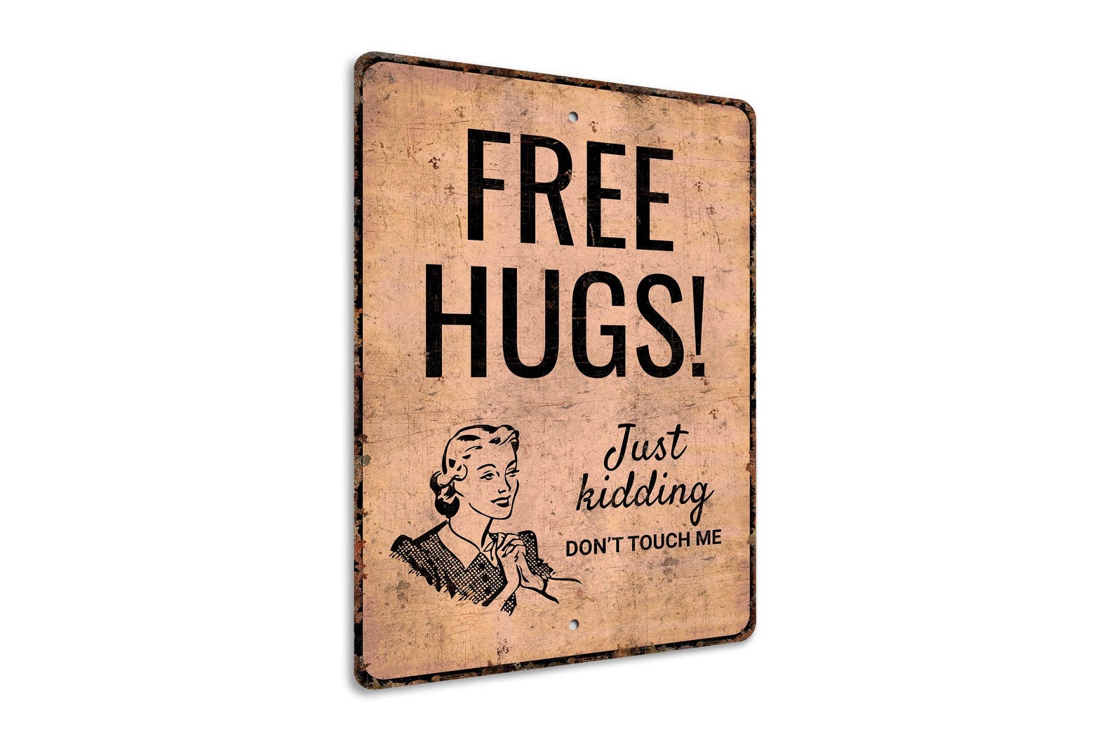 Free Hugs Sign - Funny Sarcastic Sign - Retro Free Hugs Sign - Free ...