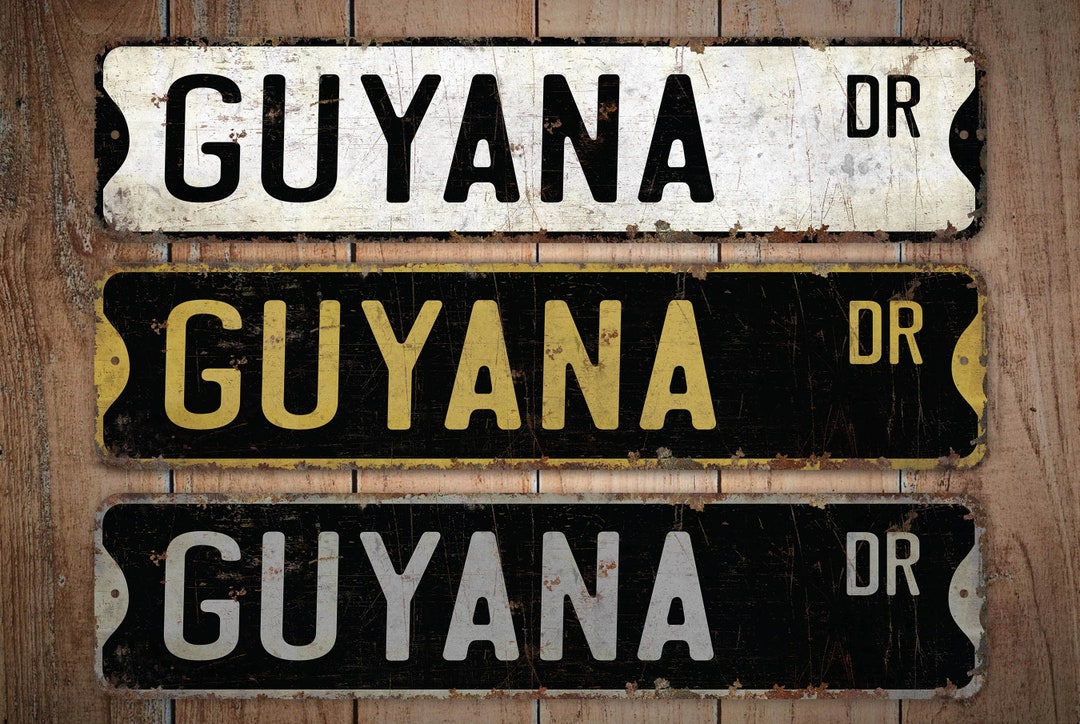 Guyana - Guyana Sign - Guyana Decor - Vintage Style Sign - Custom ...