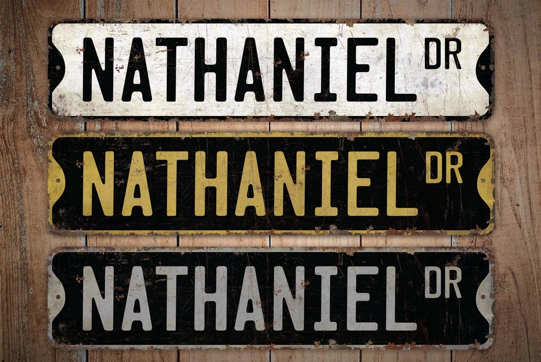 Nathaniel Name Sign Kids Room Door Sign Boys Room Sign Family Name Sign ...