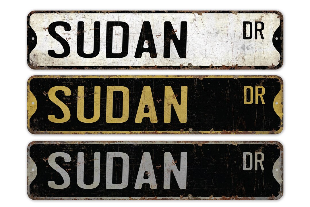 Sudan - Sudan Sign - Sudan Decor - Vintage Style Sign - Custom Street ...