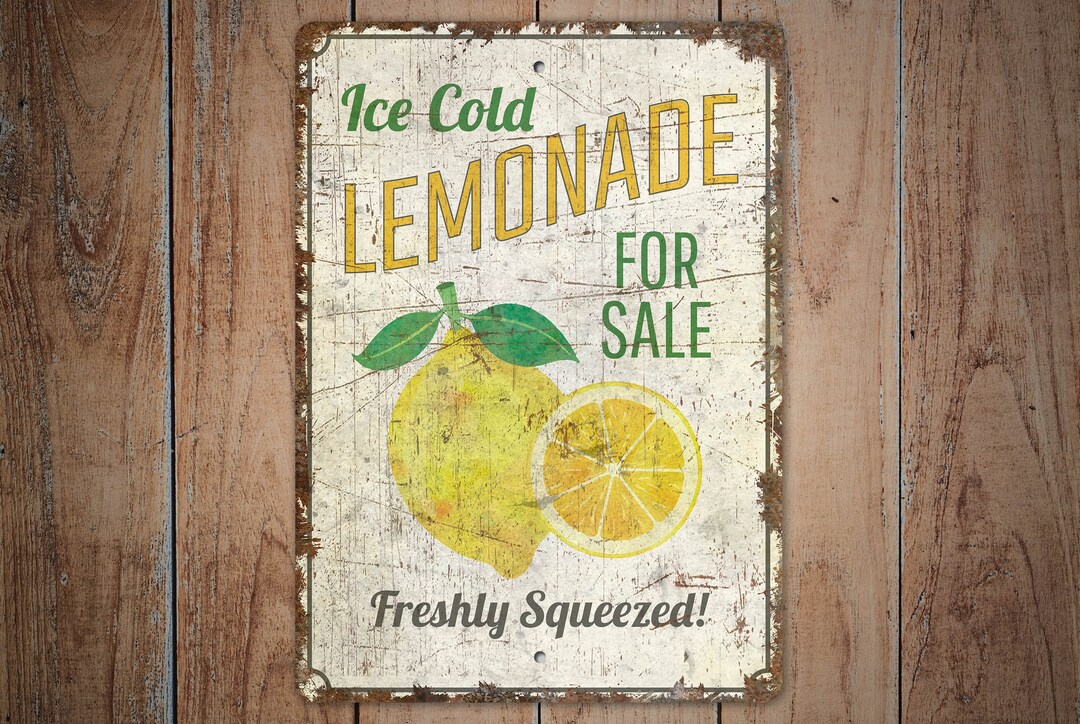 Ice Cold Lemonade - Cold Lemonade Sign - Cold Lemonade Decor - Cold ...