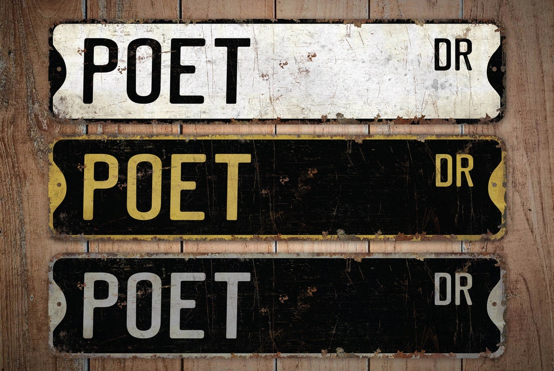 Poet Poet Sign Poet Decor Vintage Style Sign Custom Street Sign Premium ...