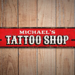 Tattoo Shop Sign - Custom Tattoo Shop - Vintage Style Sign - Tattoo ...