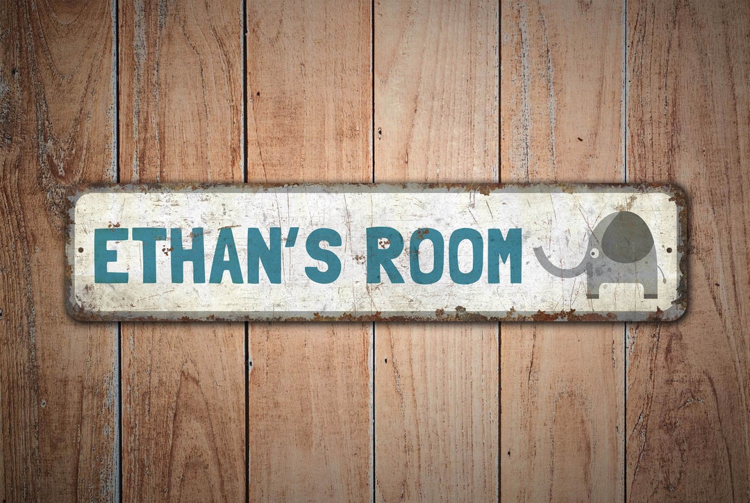 Ethan's Room Kids Room Sign Kids Room Decor Vintage Style Sign Custom ...