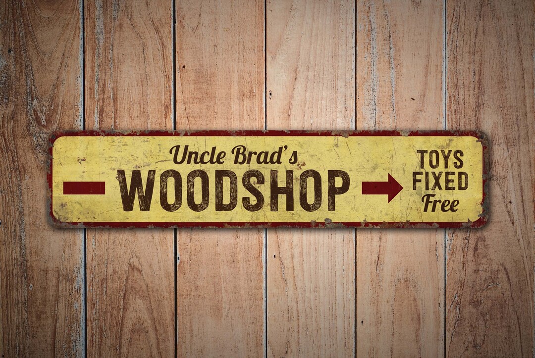 Woodshop Sign - Woodworking Sign - Vintage Style Sign - Woodshop Decor ...