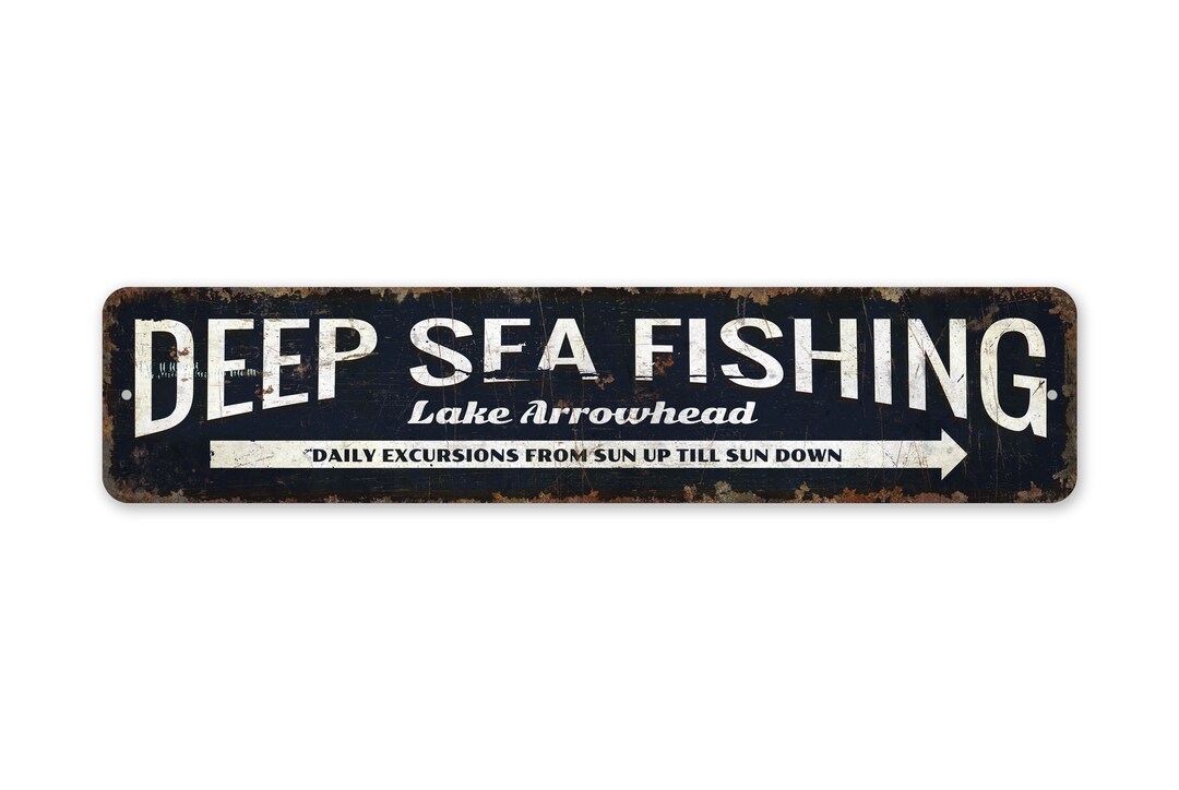Deep Sea Fishing - Vintage Style Sign - Custom Sea Fishing - Sea ...