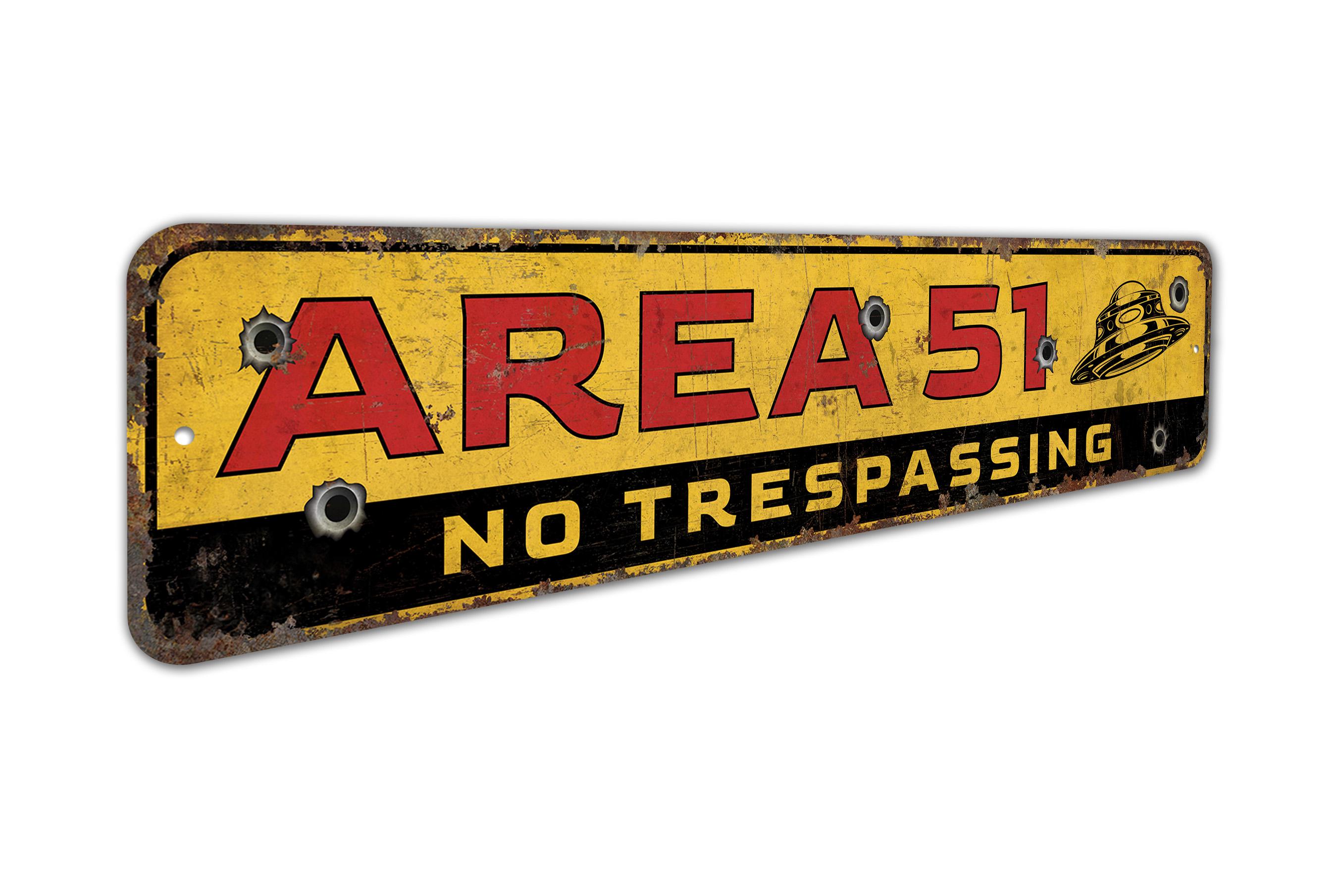 Area 51 Sign - Alien Sign - No Trepassing Sign - Game Room Decor - Man ...