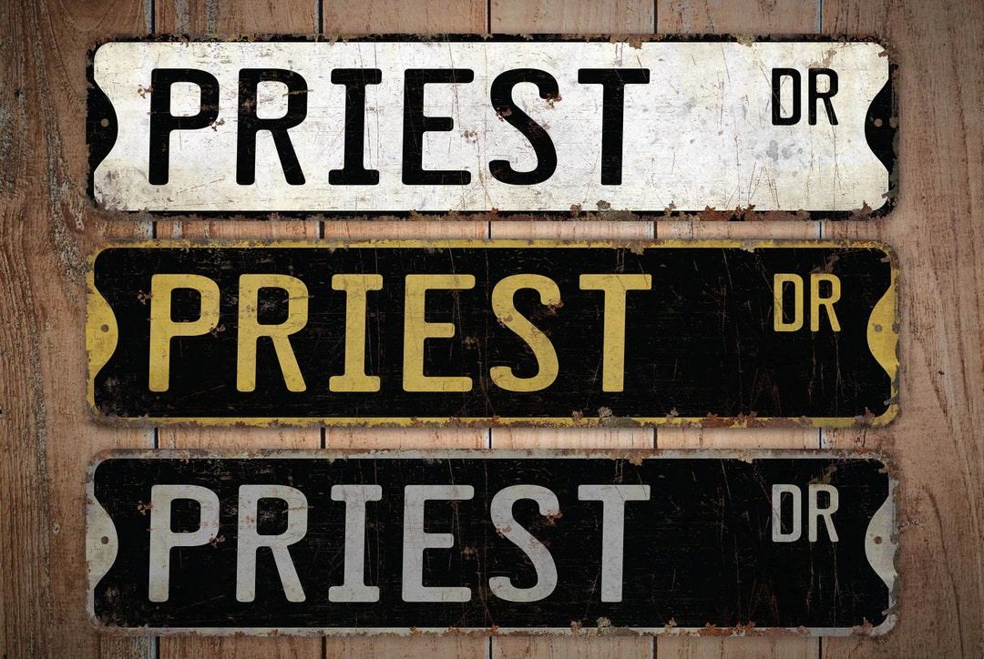 Priest - Priest Sign - Priest Decor - Vintage Style Sign - Custom ...