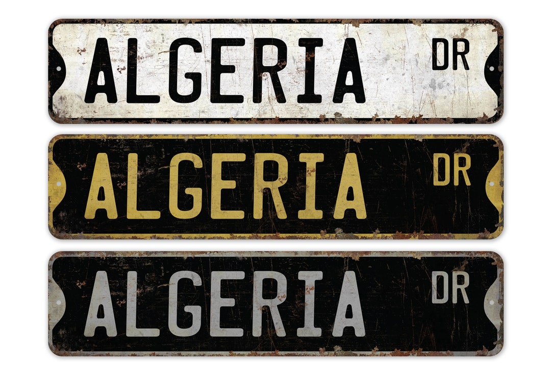 Algeria - Algeria Sign - Algeria Decor - Vintage Style Sign - Custom ...