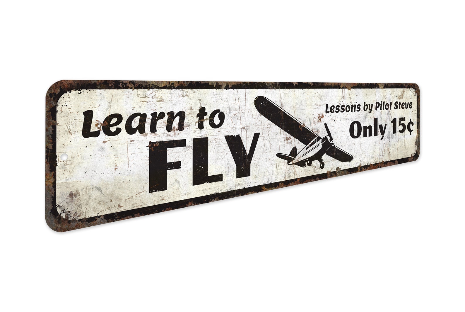 Learn to Fly Sign Flying Lesson Sign Vintage Style Sign - Etsy