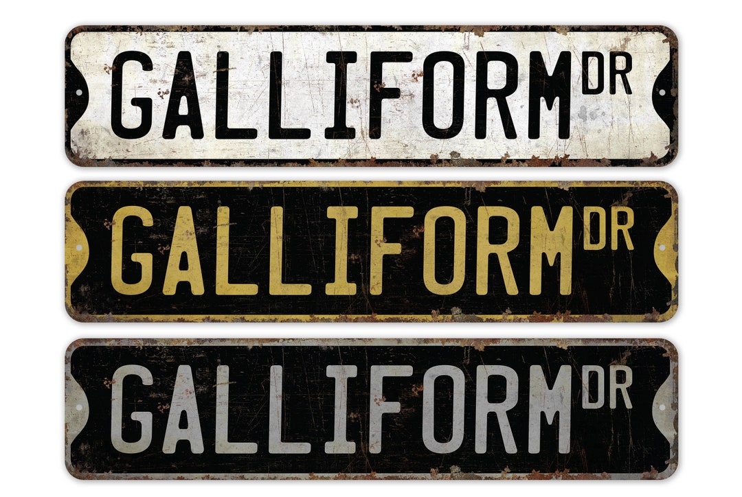 Galliform - Galliform Sign - Galliform Decor - Vintage Style Sign ...