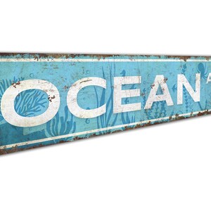 Ocean Avenue Sign - Custom Ocean Sign - Ocean Street Sign - Beach House ...