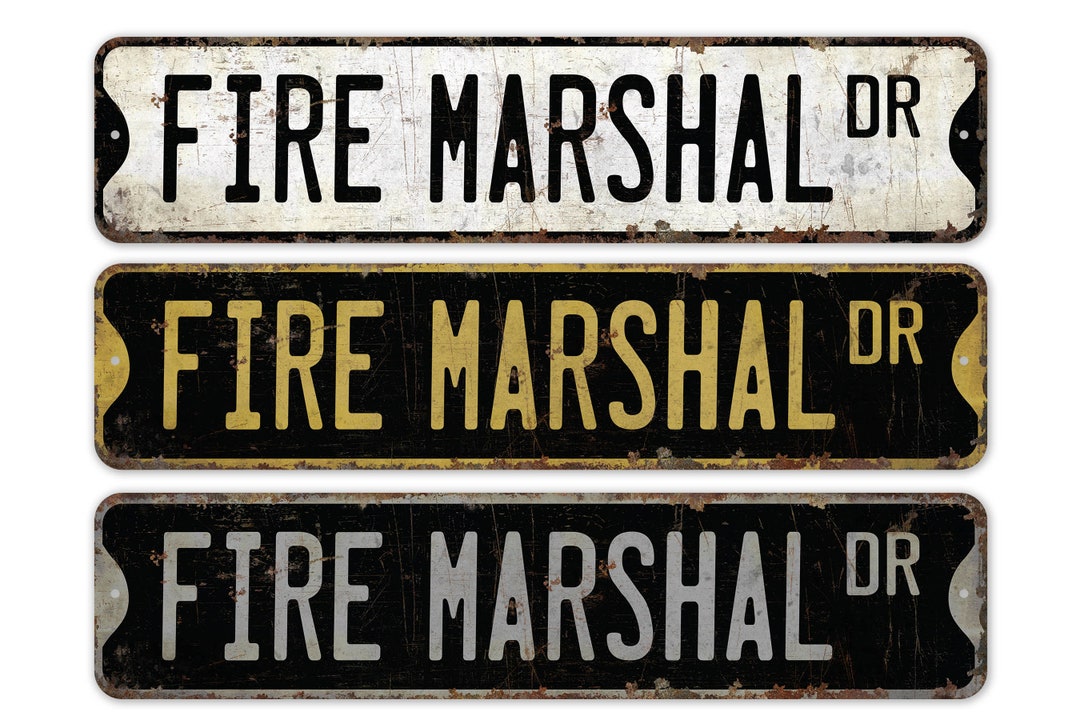 Fire Marshal - Fire Marshal Sign - Fire Marshal Decor - Vintage Style ...