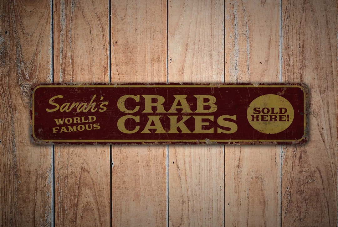 Crab Cakes Sign Vintage Style Sign Crab Cakes Custom - Etsy