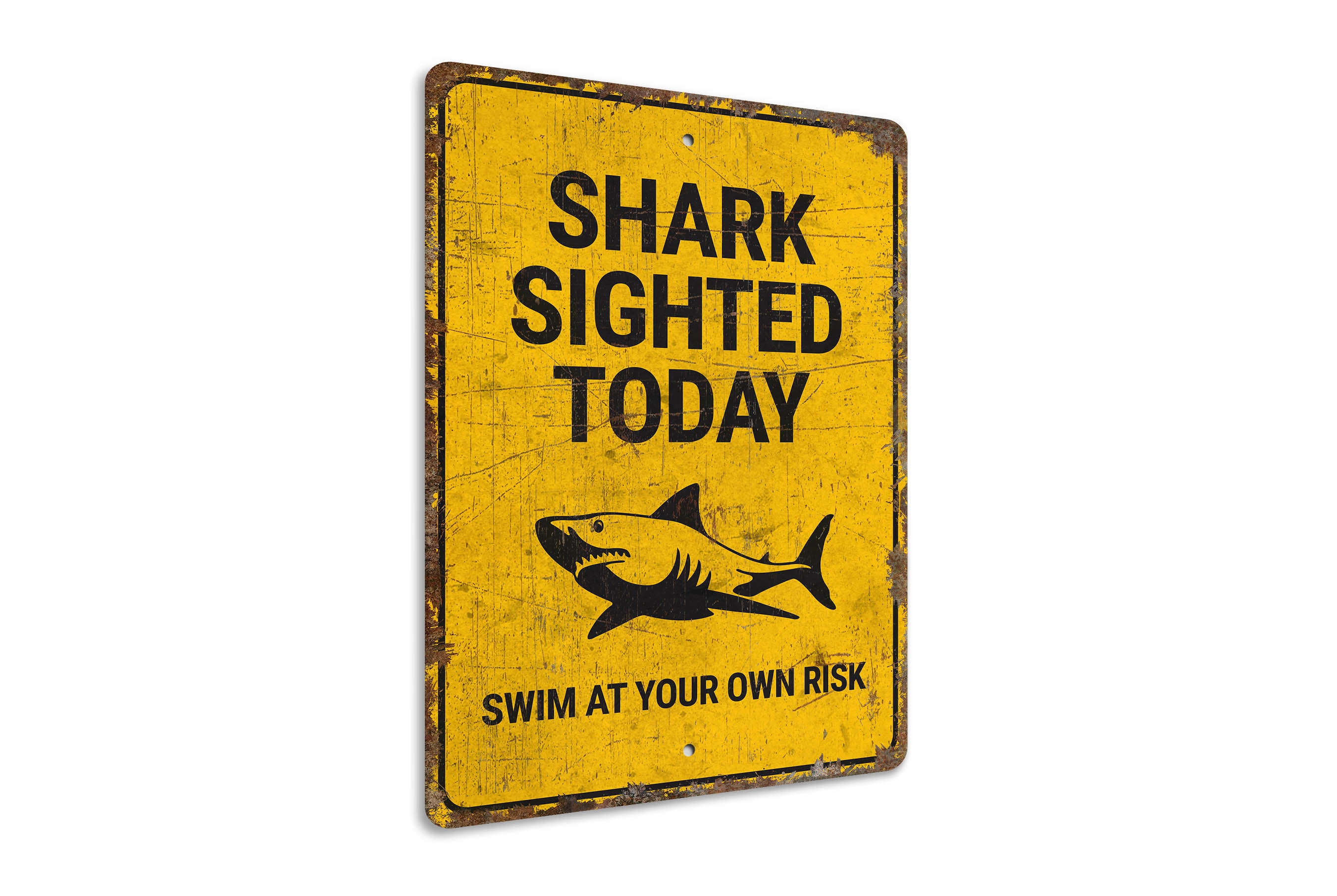 Sharks Sighted Today - Shark Warning Sign - Shark Warning Decor - Beach ...