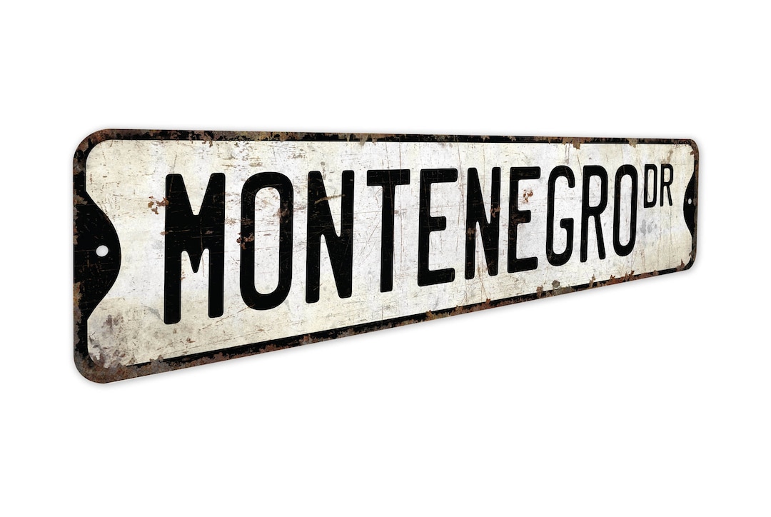 Montenegro - Montenegro Sign - Montenegro Decor- Vintage Style Sign ...