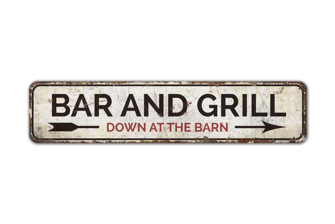 Bar and Grill Sign - Custom Bar Sign - Beer Bar Decor - Bar and Grill ...