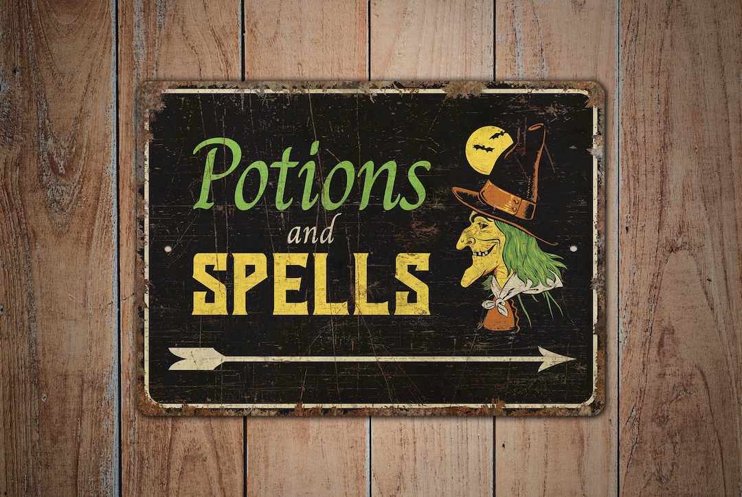Potions and Spells - Potions and Spells Sign - Halloween Sign ...