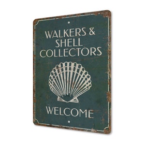 Walker and Shell Collector - Shell Collector Sign - Beach House Sign ...