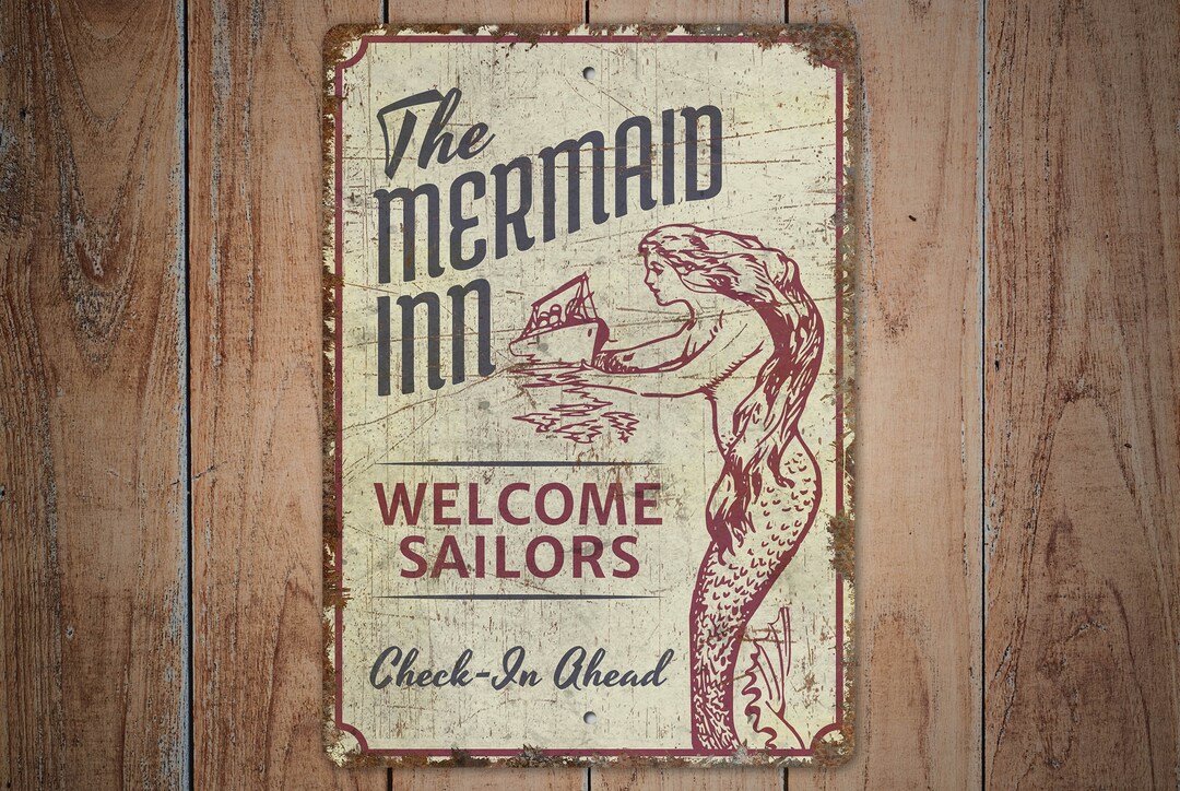 The Mermaid Inn Sign - the Mermaid Inn - Restaurant Decor - Custom Inn ...