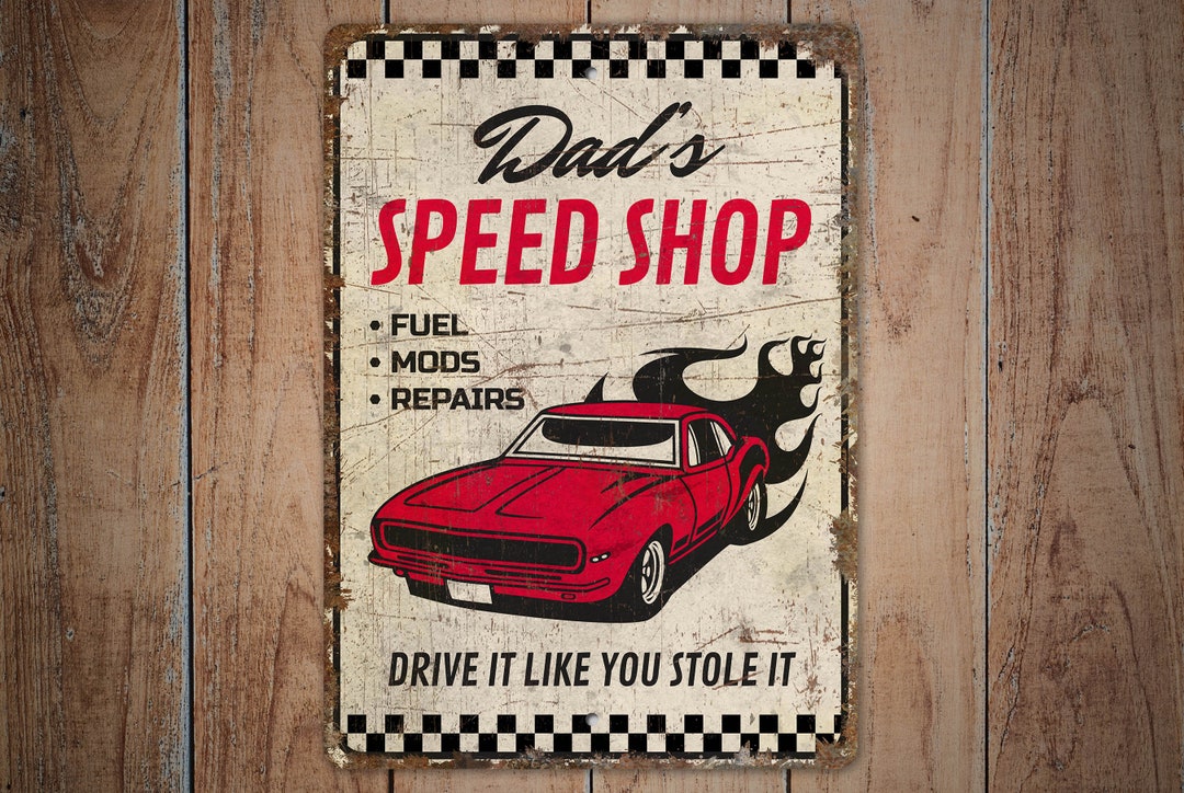 Speed Shop - Speed Shop Sign - Speed Shop Decor - Motor Garage Sign ...