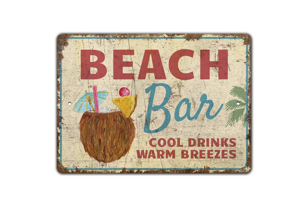 Beach Bar - Beach Bar Sign - Beach Bar Decor - Beer Bar Sign - Beer Bar ...