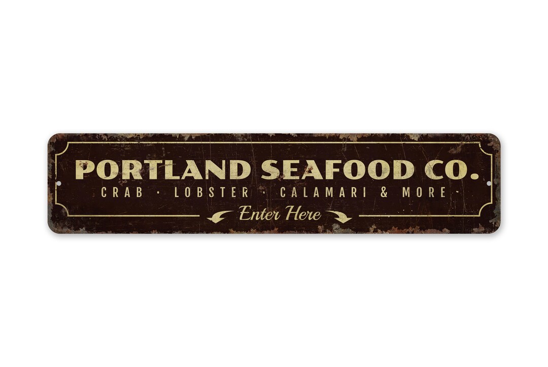 Seafood Sign - Seafood Restaurant - Seafood Decor - Custom Seafood Sign ...