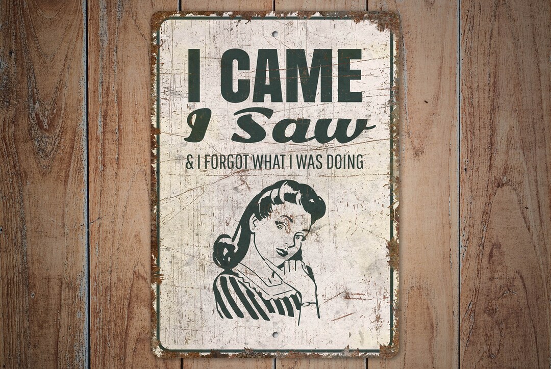 I Came I Saw and Forgot Forget Sign Funny Sign Funny Decor Sarcastic ...