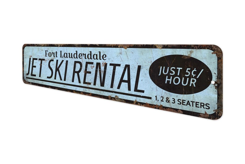 Jet Ski Rental Sign - Jet Ski Rental Decor - Jet Ski Sign - Vintage ...