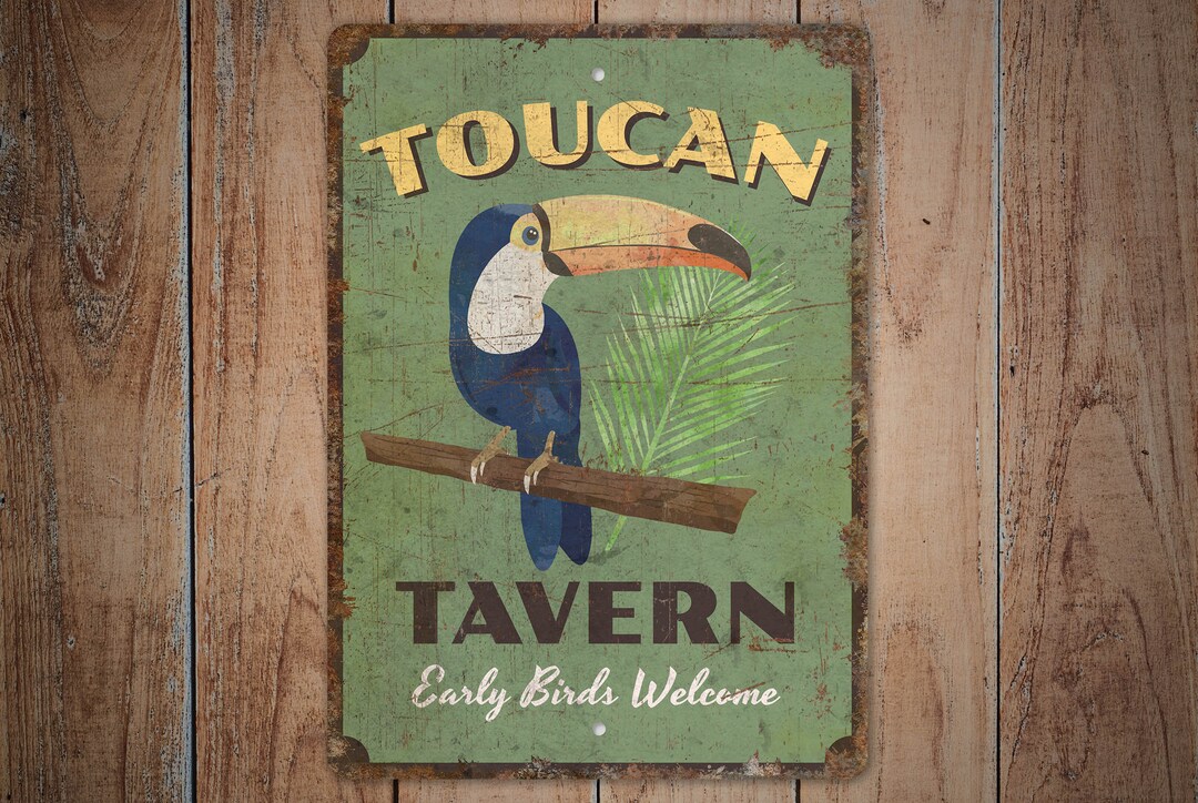 Toucan Tavern Sign - Tavern Here Sign - Bar Decor - Toucan Tavern Decor ...