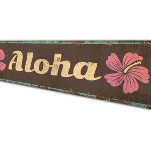 Aloha Sign - Aloha Floral Sign - Beach House Sign - Beach House Decor ...