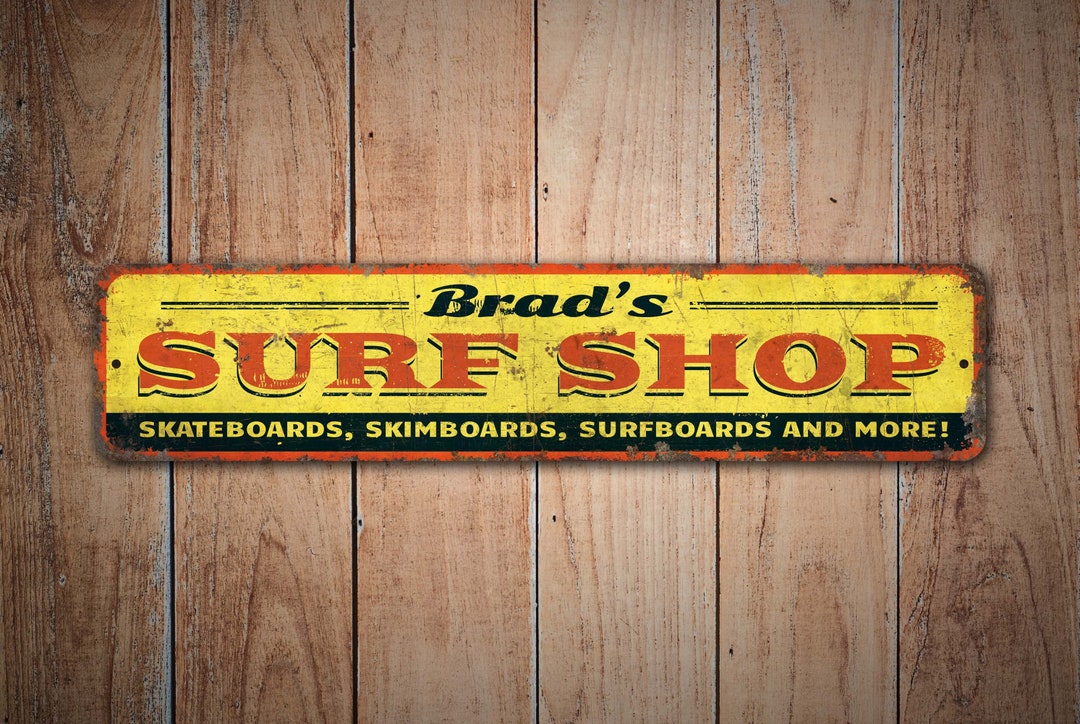 Surf Shop Sign - Surf Shop Decor - Custom Surf Shop - Vintage Style ...