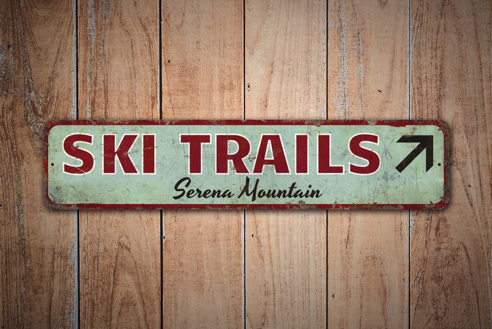 Ski Trails - Ski Trails Sign - Ski Trails Decor - Vintage Style Sign ...