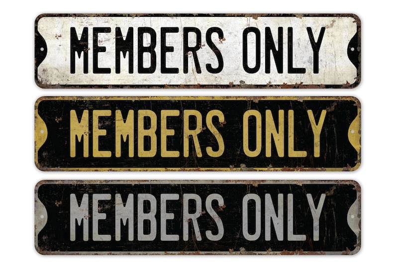 Members Only Sign - Members Only - Members Only Decor - Vintage Style ...