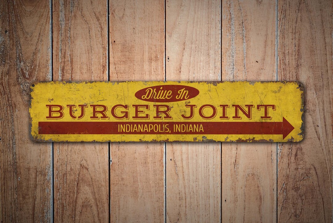 Drive in Burger - Burger Sign - Vintage Style Sign - Burger Joint ...