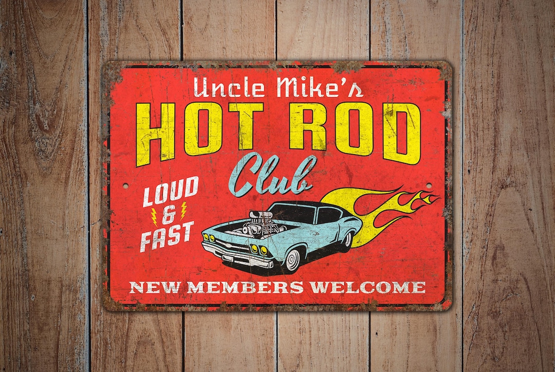 Hot Rod Garage Sign Hot Rod Garage Decor Hot Rod Sign Hot Rod Garage ...