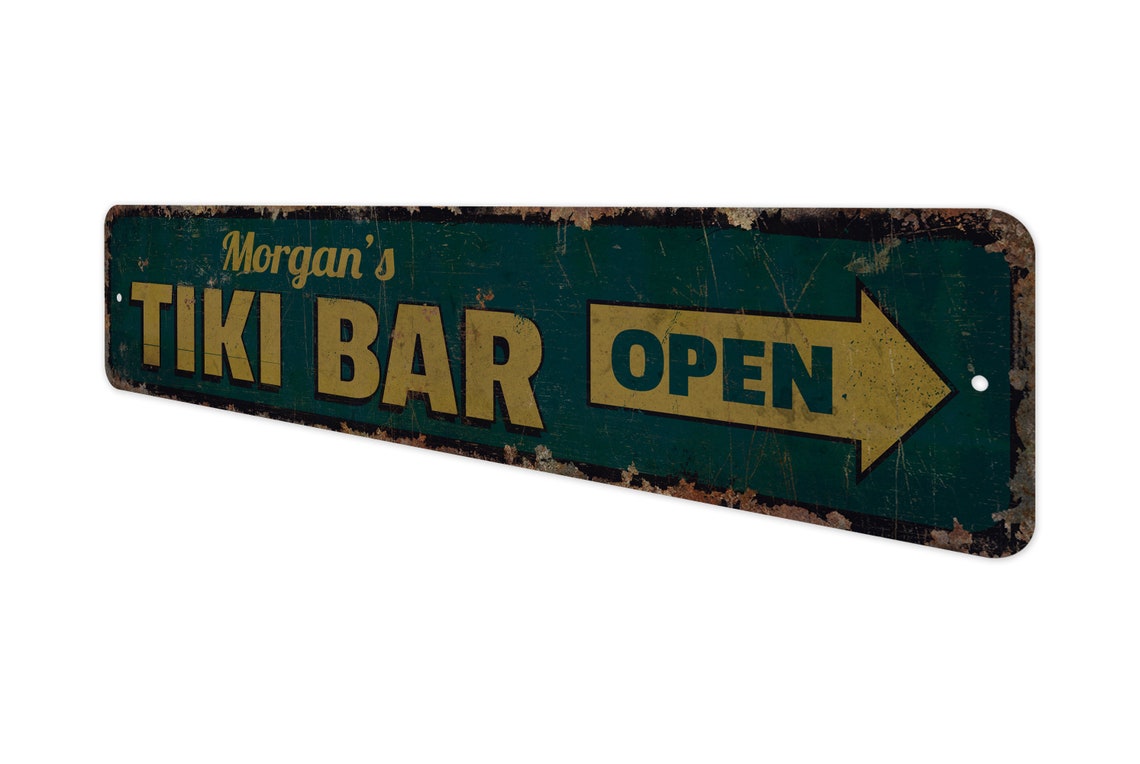 Tiki Bar Sign - Vintage Style Sign - Custom Tiki Bar Sign - Tiki Bar ...
