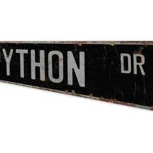 Python - Python Sign - Python Decor - Python Lover Gift - Custom Street Sign - Premium Quality ...